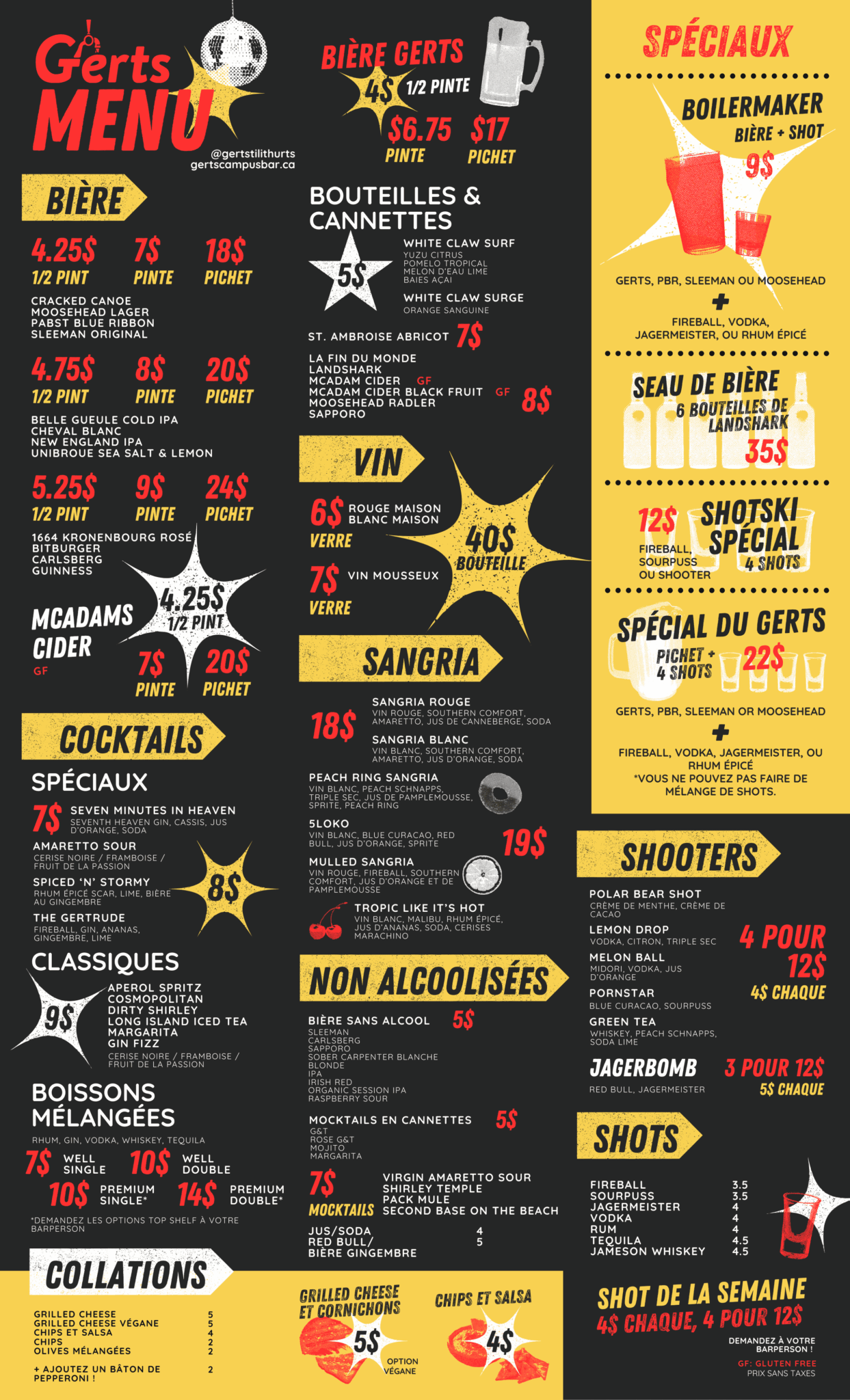 Menu – Gerts Bar